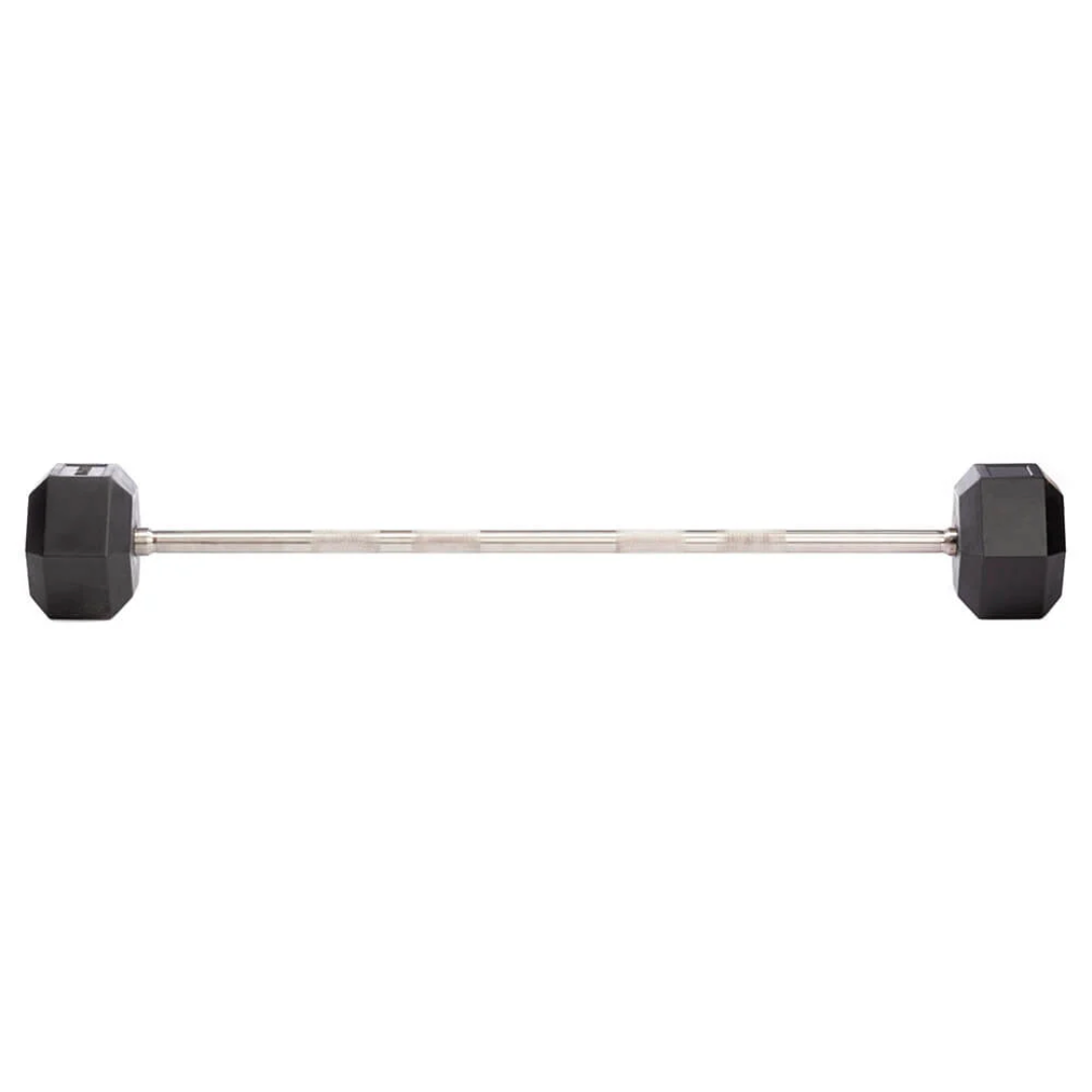 50 KG Rubber Hex Barbell Set with Straight Bar | Strength Training ...